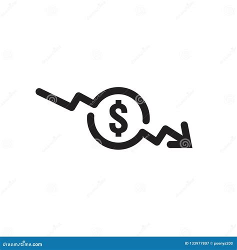 Dollar Arrow Decrease Icon Money Arrow Symbol Economy Stretching