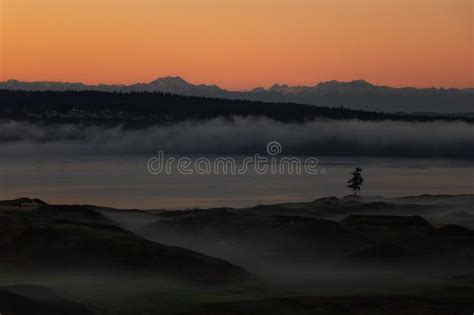 Beautiful Sunset View Of Chambers Bay In University Place Washington Stock Image Image Of