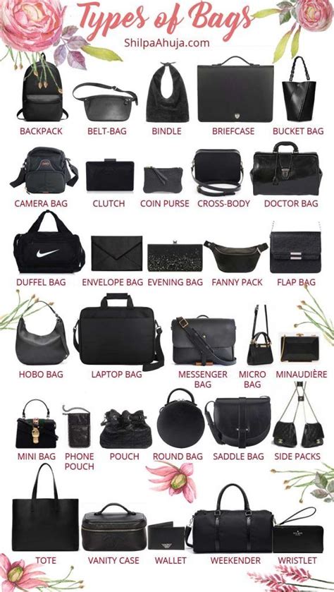 A Complete Guide To 40 Different Bag Styles Types Of Handbags For