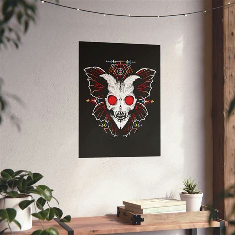Mothman Artwork Cryptid Wall Art Skull Art Fantasy Art T