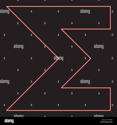 Neon Sum Symbol Red Color Vector Illustration Image Flat Style Stock