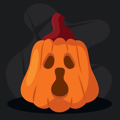 Scared Jack O Lantern Pumpkin With Worried Expression 51682506 Vector Art At Vecteezy