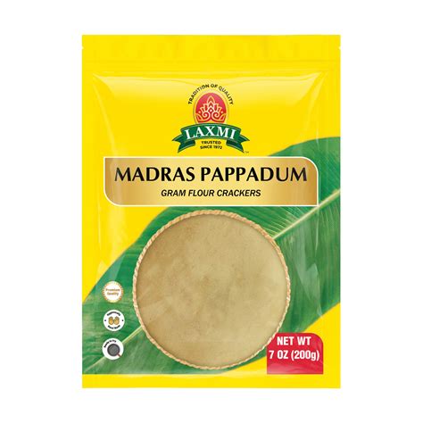 Laxmi Yellow Madras Pappadam 200g My Kirana Store