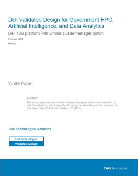Dell Validated Design For Government Hpc Artificial Intelligence And Data Analytics Ai