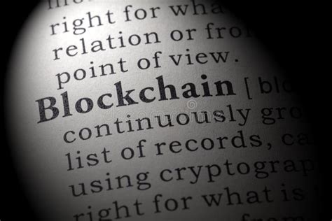Definition Of Blockchain Stock Photo Image Of Printing