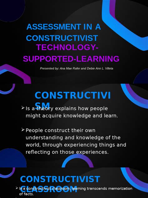 Assessment In Constructivist Technology Supported Learning Pdf