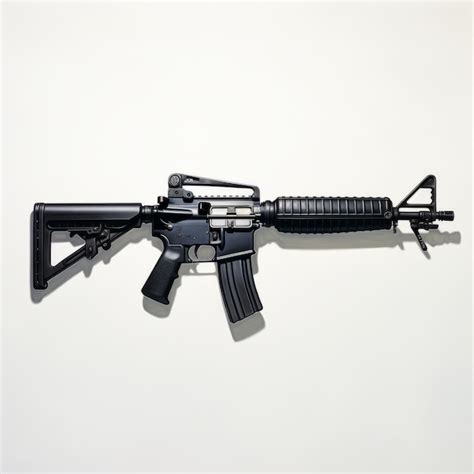 Premium Photo M16 Rifle Displayed On White Background Scott Rohlfs Style