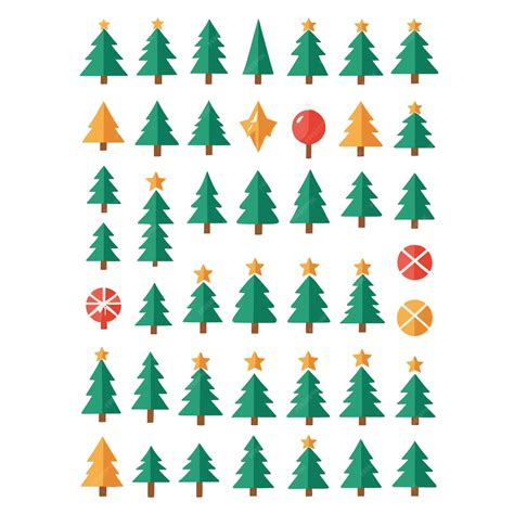 Premium Vector Simple Pine Flat Tree Illustration On White Background