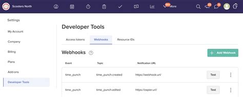 Configure Company Level Webhooks