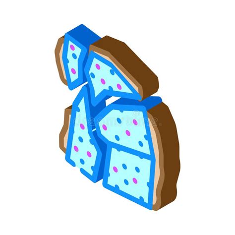 Peppermint Bark Food Snack Isometric Icon Vector Illustration Stock