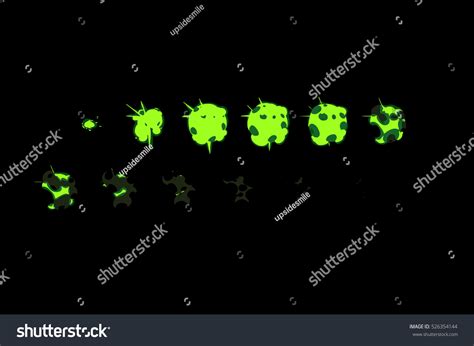 Sprite Sheet Round Bubble Explosion Poisonous Stock Vector Royalty Free 526354144 Shutterstock