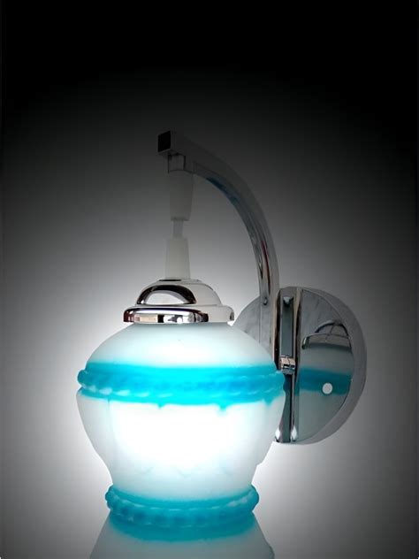 Buy Afast Blue And White Printed Metal Rectangle Shaped Wall Lamp Wall