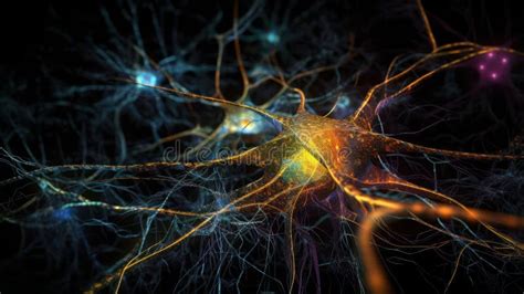 Colourful Synapses And Nerve Connections Stock Illustration