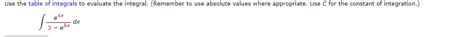 Solved Use The Table Of Integrals To Evaluate The Integral