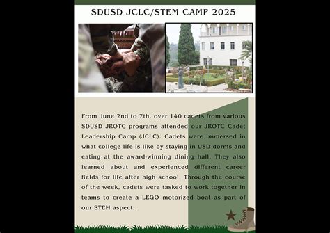 San Diego Unified School District Jclc And Stem Camp 2025 Usarmyjrotc
