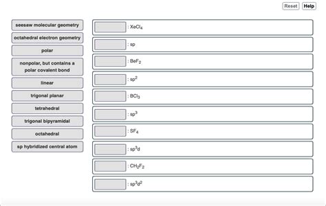 Solved Reset Help Seesaw Molecular Geometry Xecl4