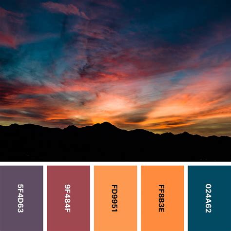 Sunset Color Palette Names