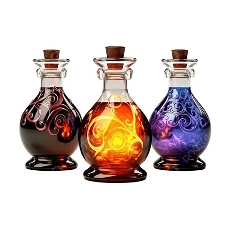 Halloween Set Of Magic Bottles With Magic Potion Mothautumn Mood Witchcraft Elixir Magic