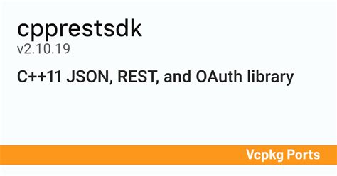 Cpprestsdk V Vcpkg Ports