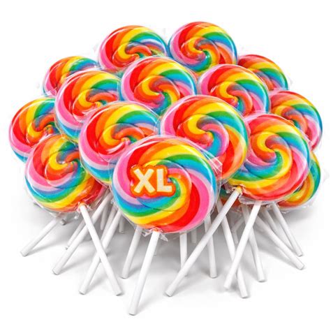 24pk Jumbo Rainbow Swirl Lollipops Extra Large 2 75