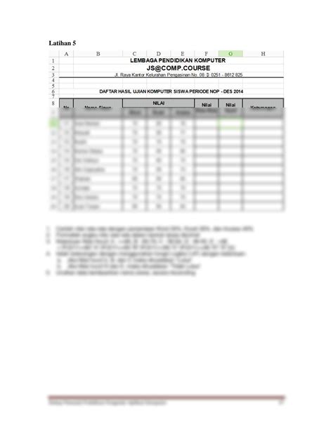 SOLUTION Latihan Excel 05 Studypool