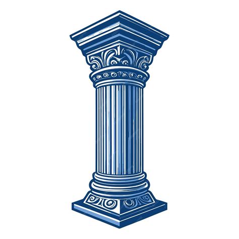 A Blue And White Column With A White Background Premium Ai Generated