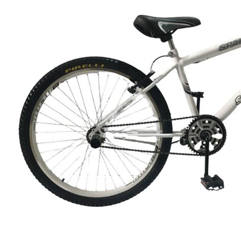 Bicicleta 26 Samy Spark RBX Branca Equipada Suspensão