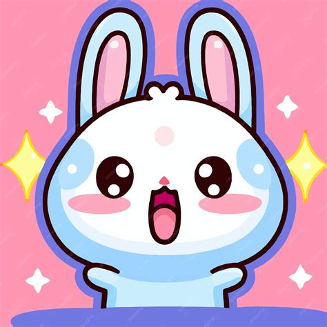 Cute Rabbit Illustration Rabbit Kawaii Chibi Vector Drawing Style