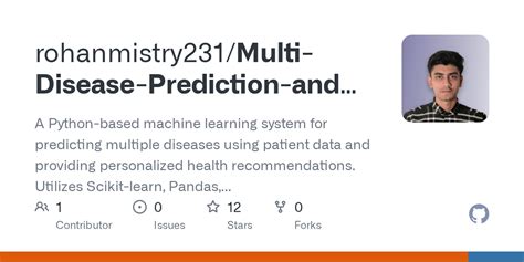 Github Rohanmistry231multi Disease Prediction And Health