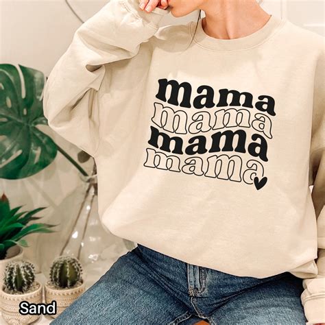Mama Crewneck Sweatshirt Mothers Day T Mama Sweater New Mom T