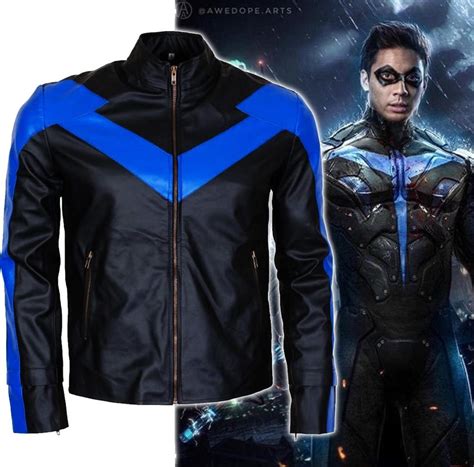 Nightwing Leather Jacket Dick Grayson Cosplay Costume Ideal For Comic