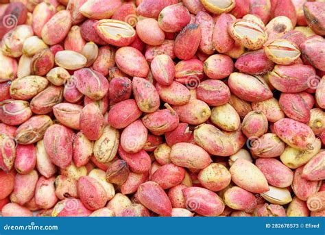 Closeup View Of Freshly Harvested Pistachio Nuts Healthy Food Stock
