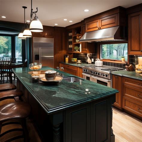 Dark Green Countertop Kitchen