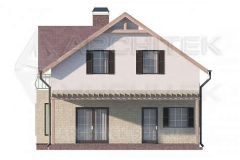 Vr 035 P1 проект дома из газобетона с мансардой балконом и террасой АрхитЕК