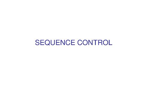 Sequence Control Learn More Programming Languages Sequence Control