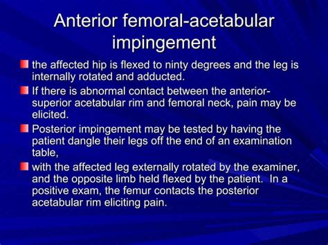 Femoro Acetabular Impingement Syndrome Ppt