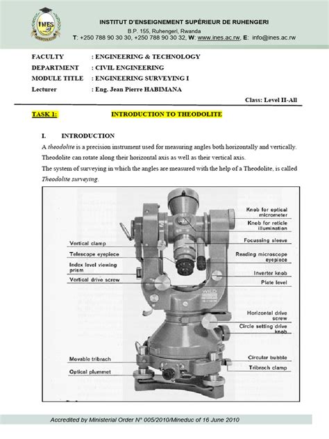 Theodolite Surveying Techniques Guide Pdf Surveying
