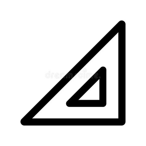 Simple Outline Triangle Ruler Engineering Tool Design Symbol Graphic
