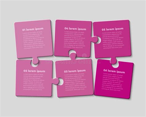 Processen Med Sex Pussel I Pussel Med Textutrymme Vektor Illustrationer