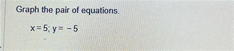 Solved Graph The Pair Of Equationsx5y 5