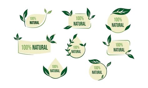 Conjunto De Diseño De Insignias Verdes Ecológicas Colección De