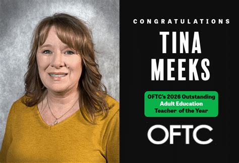 Tina Meeks Named Oftcs 2026 Adult Education Teacher Of The Year