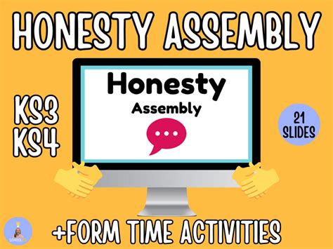 Honesty Assembly Ks3ks4 Form Time Activities Teaching Resources