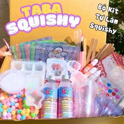 Hot Trend Bộ Kit Tự Làm Taba Squishy Đầy Đủ Keokhuôncốmtúi Đựng