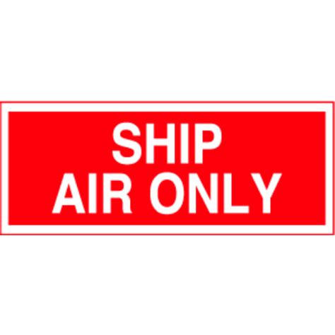 Ship Air Only Label Red On White 2 X 5 Hollistons Inc
