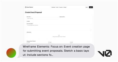 Wireframe Elements Focus On Event Creation Page For Submitting Event Proposals Sketch A Basic