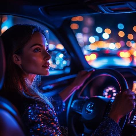 Free Nighttime City Driving Image Woman Driving Night Download At