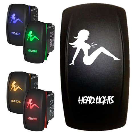 12V Automotive Marine Rocker Switch Carling Sexy Girl Headlights