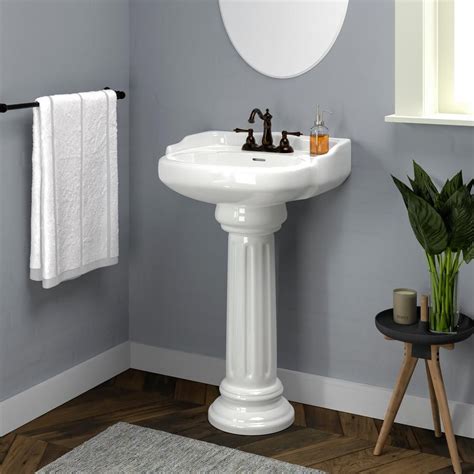 Pegasus Vicki 22 In Pedestal Combo Bathroom Sink In White 3 654wh