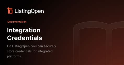 Integration Credentials Listingopen Guides